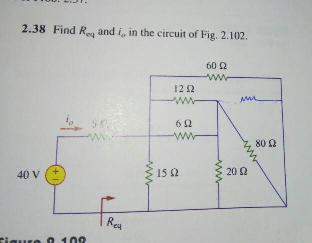 Solved 2.38 Find Reg and i, in the circuit of Fig. 2.102. | Chegg.com