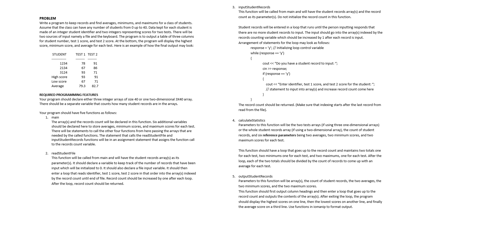 Solved: Need Full Program Solution. Picture Of Assignment ... | Chegg.com