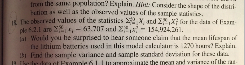 Solved The observed values of the statistics and for the | Chegg.com