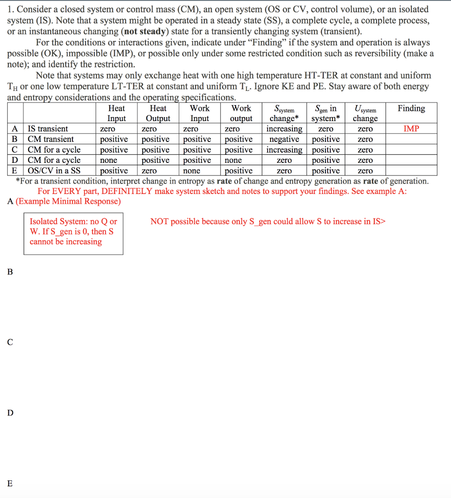 1. Consider a closed system or control mass (CM), an | Chegg.com