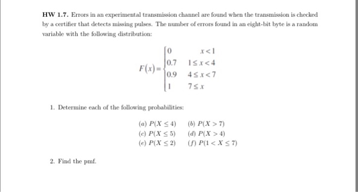 Solved Errors in an experimental transmission channel are | Chegg.com