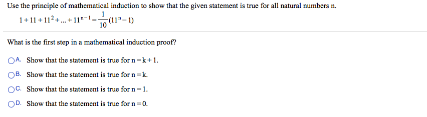 Solved Use the principle of mathematical induction to sho e | Chegg.com