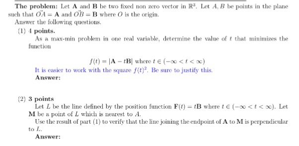 Solved Let A and B be two fixed non zero vector in R3. Let | Chegg.com