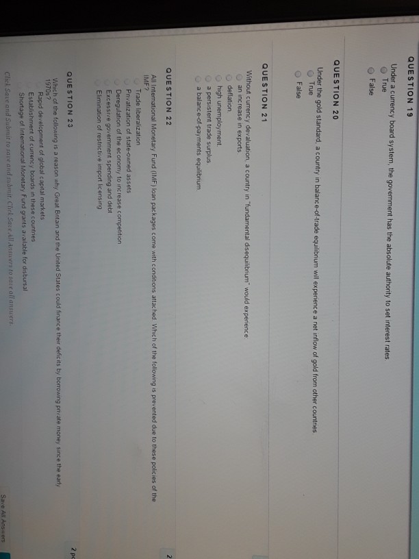 Solved QUESTION 19 Under a currency board system, the | Chegg.com