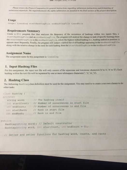 Programming C and C++ Need help on the Trend File | Chegg.com