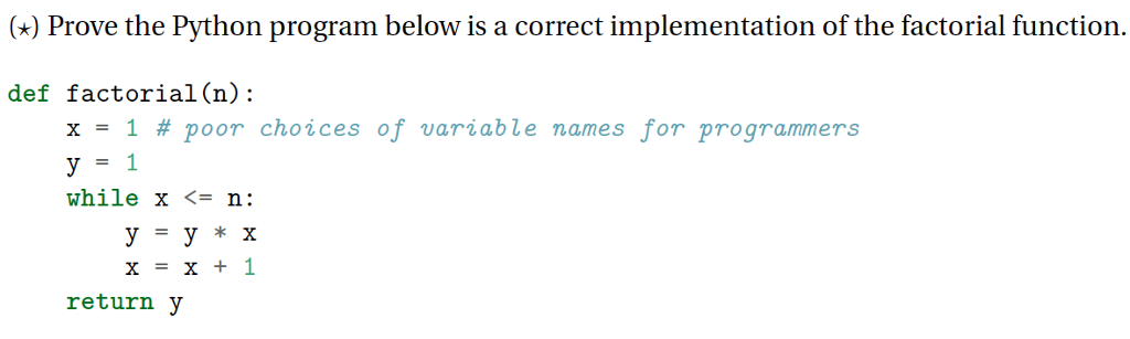 Solved Prove The Python Program Below Is A Correct