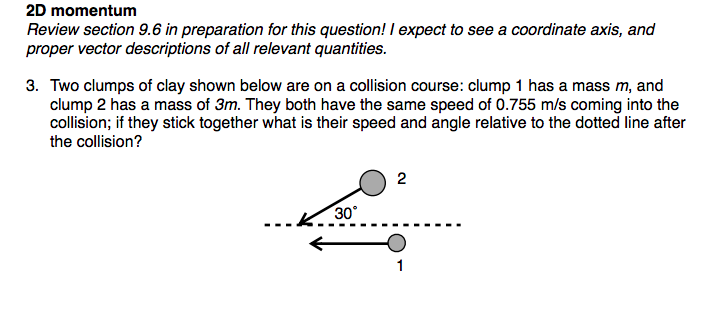 Solved 2D momentum Review section 9.6 h preparation for this | Chegg.com