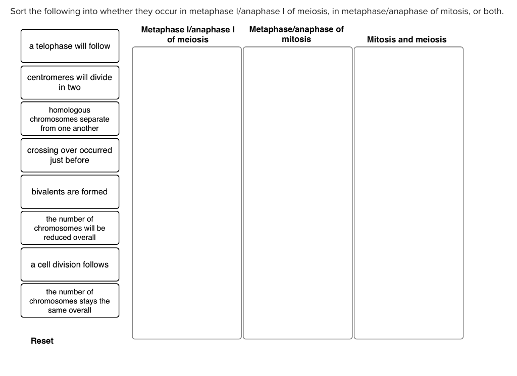 Solved Sort the following into whether they occur in | Chegg.com