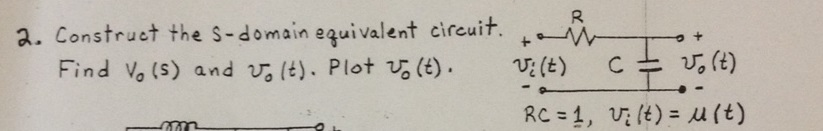 Solved Construct the S-domain equivalent circuit. Find | Chegg.com