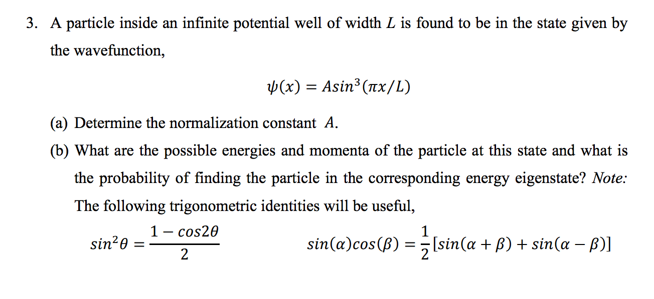 Solved A particle inside an infinite potential well of width | Chegg.com