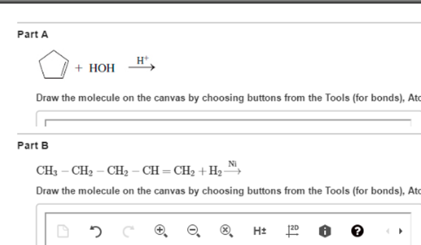 Solved Draw the molecule on the canvas by choosing buttons | Chegg.com
