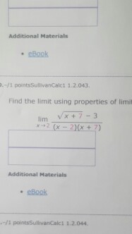 Solved Direction: Find the limit using properties of limits. | Chegg.com