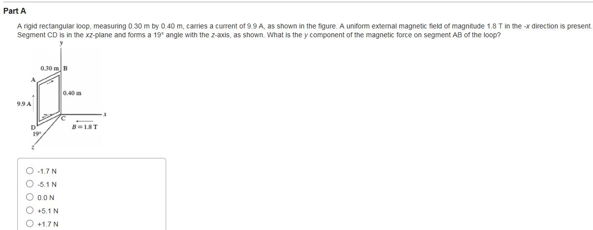 Solved A rigid rectangular loop, measuring 0.30 m by 0.40 m, | Chegg.com