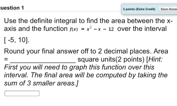Solved Use the definite integral to find the area between | Chegg.com