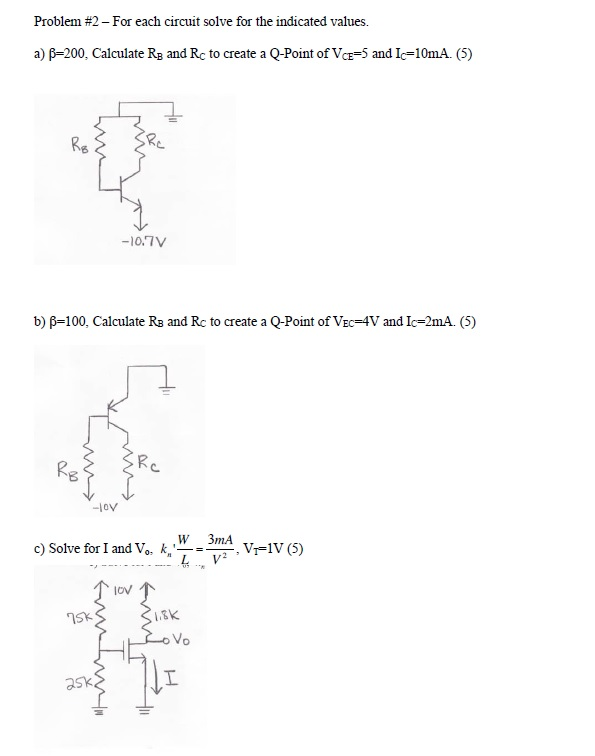 Solved For each circuit solve for the indicated values. | Chegg.com