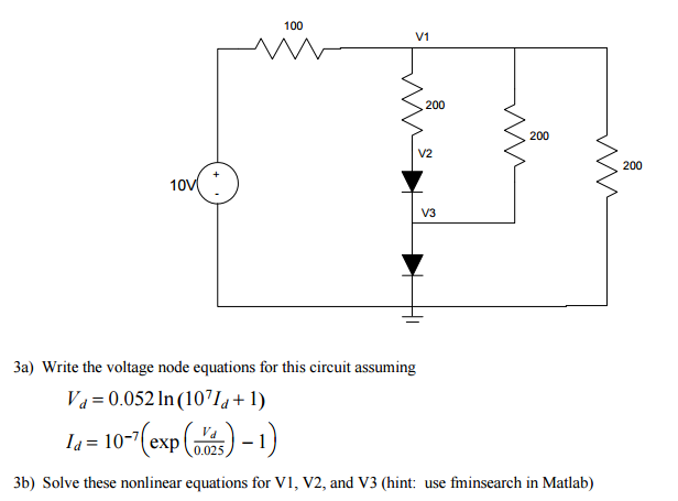 Solved Write the voltage node equations for this circuit | Chegg.com