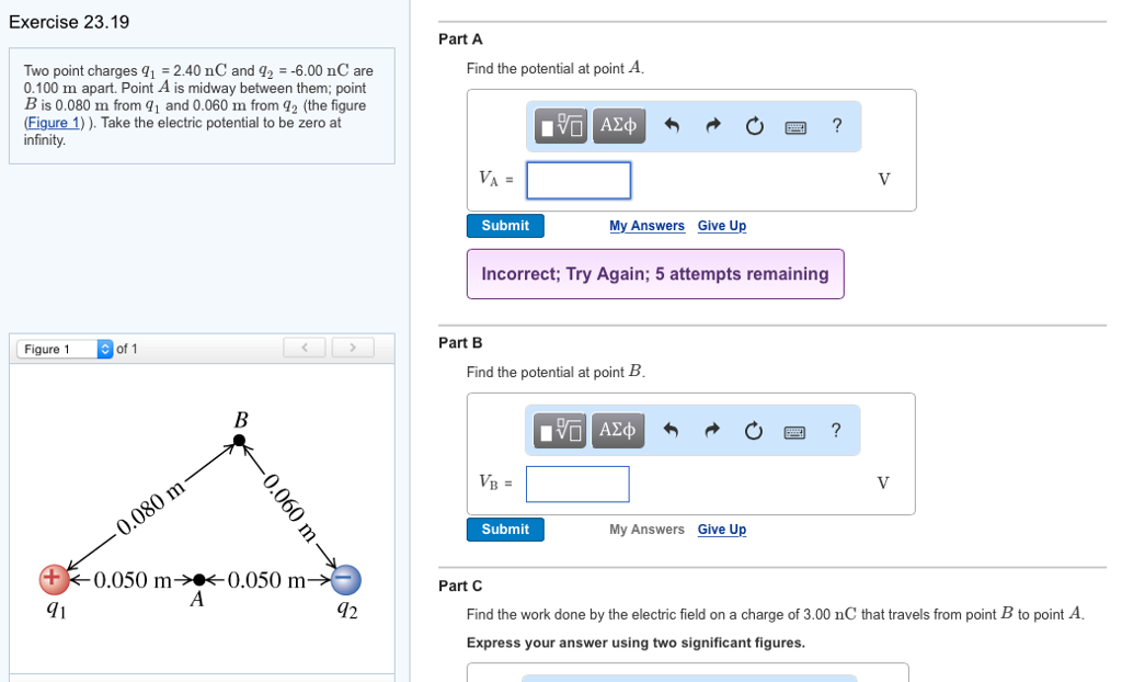 Solved Two point charges q1 2.40 nC and q2 -6.00 nC are | Chegg.com Solved Two point charges q1 2.40 nC and q2 -6.00 nC are | Chegg.com