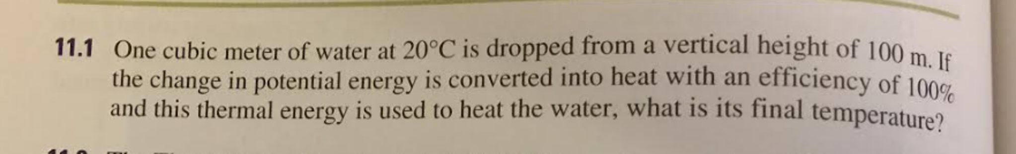 Solved One Cubic Meter Of Water At 20 Degree C Is Dropped Chegg solved-one-cubic-meter-of-water-at-20-degree-c-is-dropped-chegg