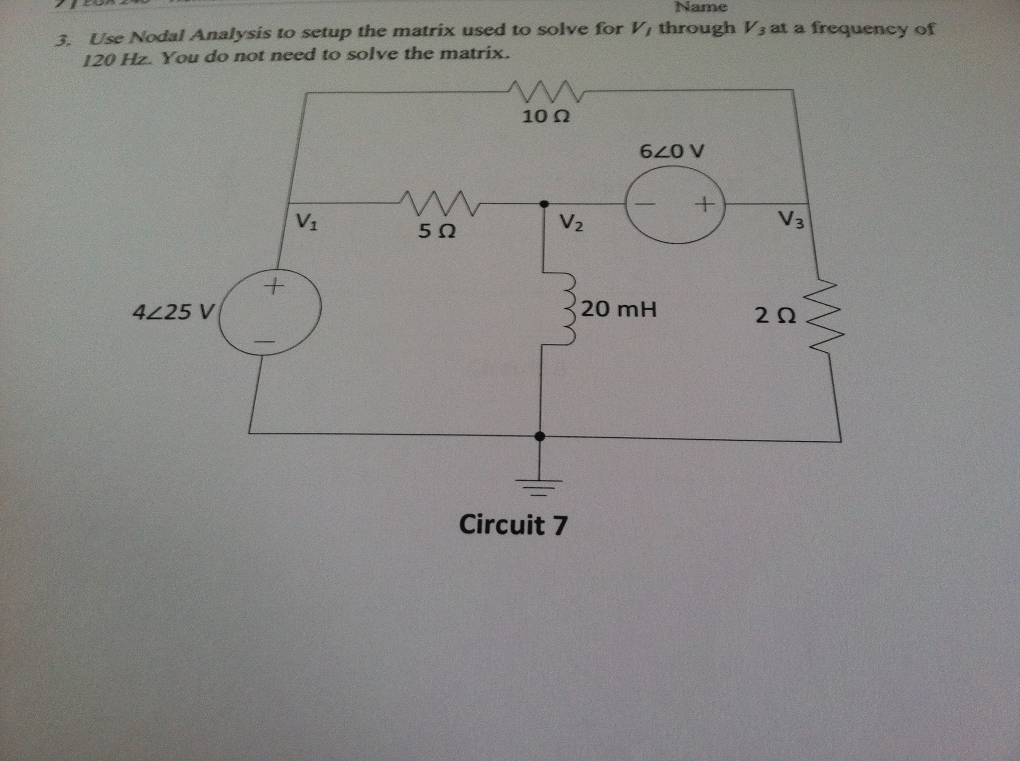 Solved: Use Nodal Analysis To Setup The Matrix Used To Sol... | Chegg.com