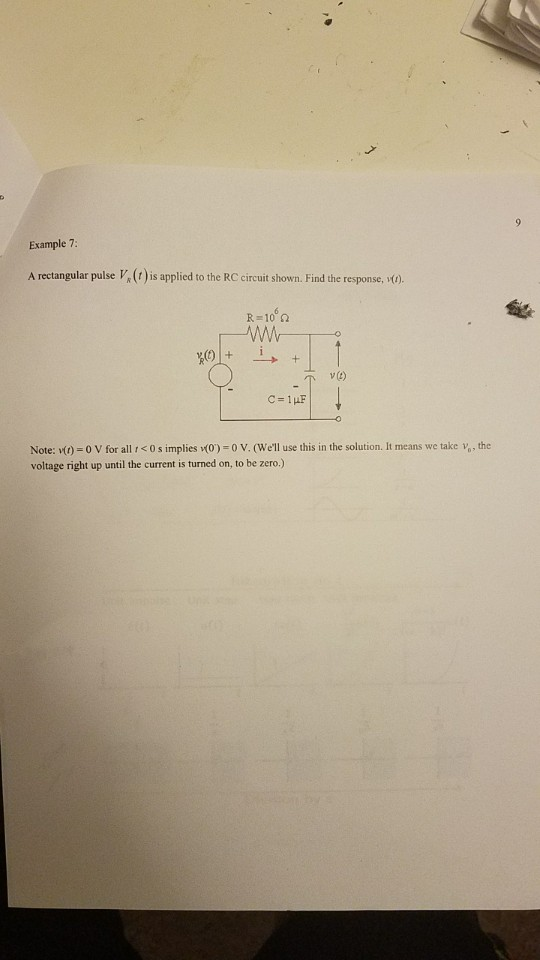 Solved A rectangular pulse V_ (t)is applied to the RC | Chegg.com
