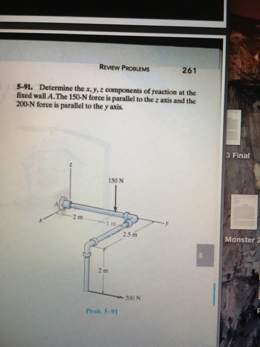 Solved Determine the x, y, z components of reaction at the | Chegg.com