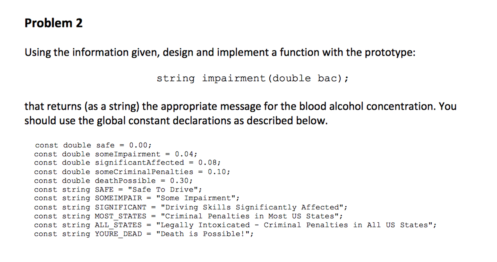 Solved Design And Implement A Function With The Prototype 8494