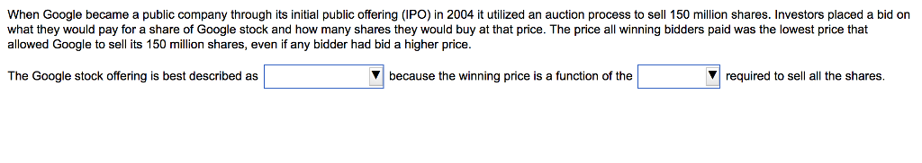 When Google became a public company through its | Chegg.com