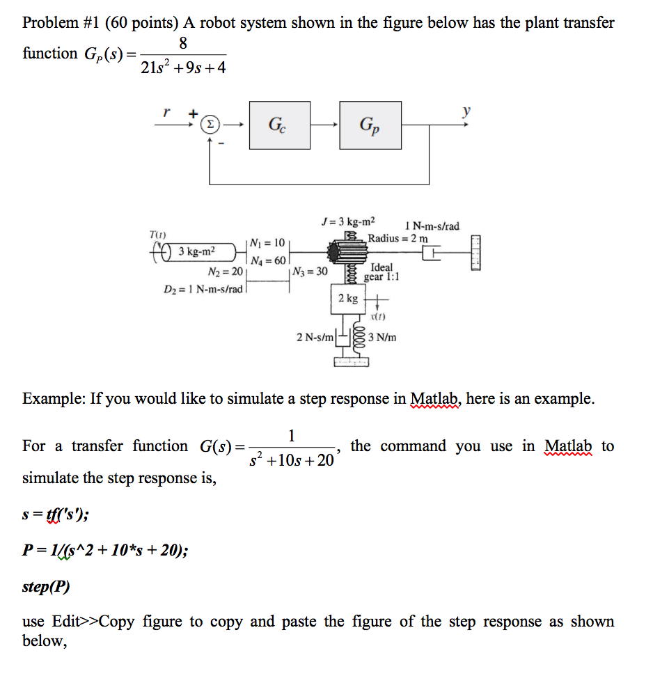 Solved Problem #1 (60 points) A robot system shown in the | Chegg.com