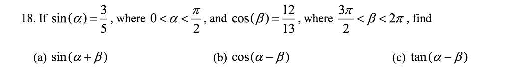 Solved If sin(alpha) = 3/5, where 0