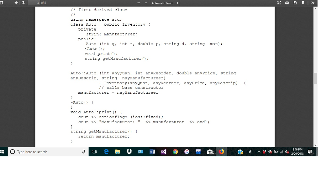 Solved Write a c++ main () function out of the code below | Chegg.com