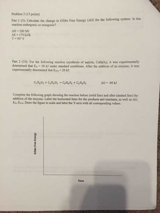 Solved Calculate the change in Gibbs Free Energy (AG) for | Chegg.com