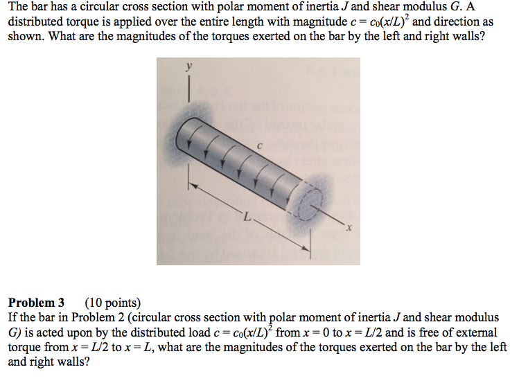 Solved The bar has a circular cross section with polar | Chegg.com