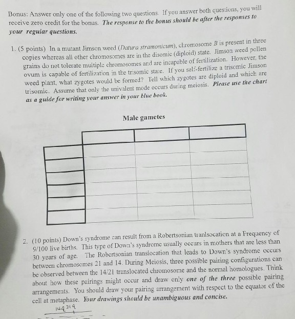 Solved Bonus: Answer r only onc of the following two | Chegg.com
