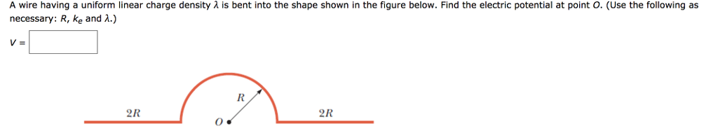 Solved A wire having a uniform linear charge density lambda | Chegg.com