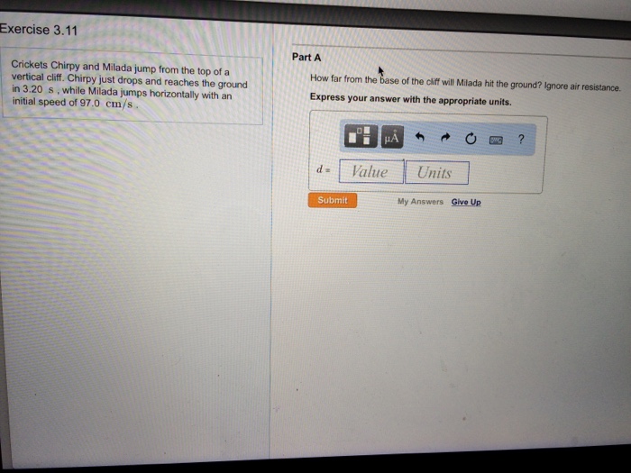 Solved Crickets Chirpy And Milada Jump From The Top Of A