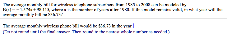 Solved The average monthly bill for wireless telephone | Chegg.com