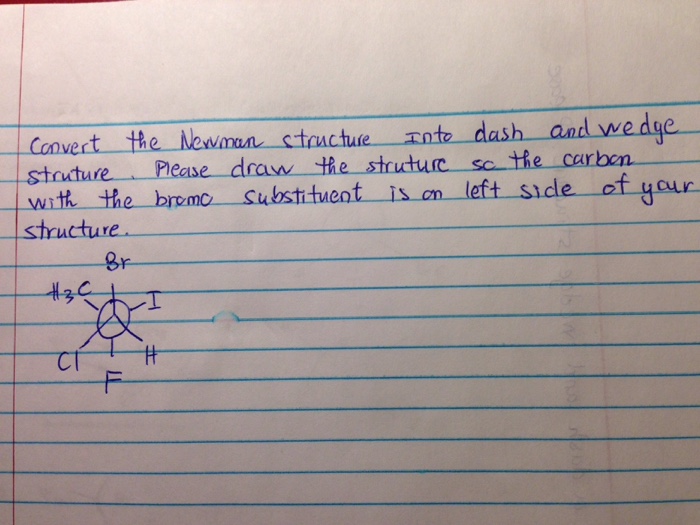 Solved Convert the Newman structure Into dash and wedge | Chegg.com