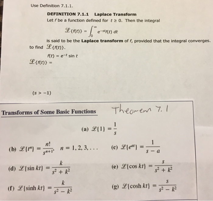 Solved L{1} = 1/s L{t^n} = n!/s^n + 1' n = 1, 2, 3, ... | Chegg.com Solved L{1} = 1/s L{t^n} = n!/s^n + 1' n = 1, 2, 3, ... | Chegg.com