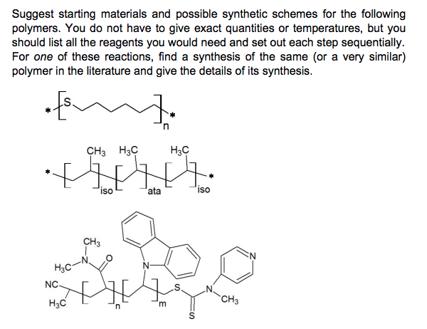 Solved Suggest starting materials and possible synthetic | Chegg.com