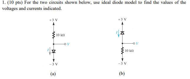 Solved 1. (10 pts) For the two circuits shown below, use | Chegg.com