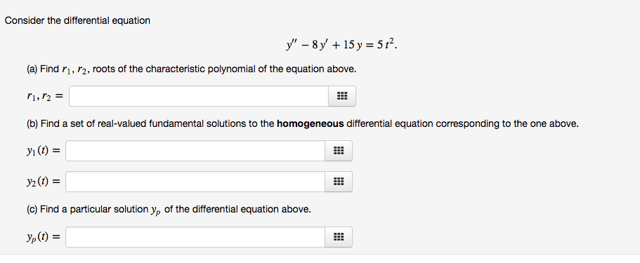 Solved Consider the differential equation (a) Find ri, r2, | Chegg.com