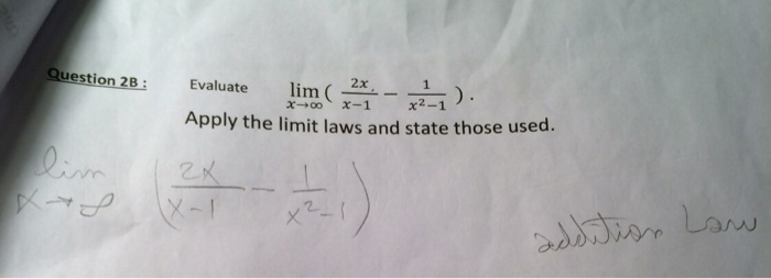 Solved Evaluate lim_x rightarrow infinity (2x/x - 1 - 1/x^2 | Chegg.com