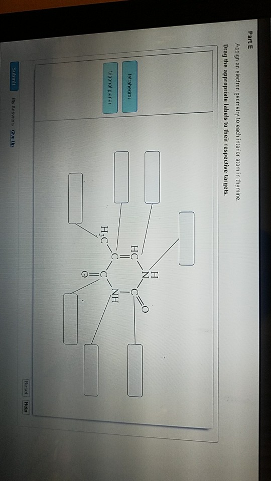 Solved Part E Assign an electron geometry to each interior | Chegg.com Solved Part E Assign an electron geometry to each interior | Chegg.com
