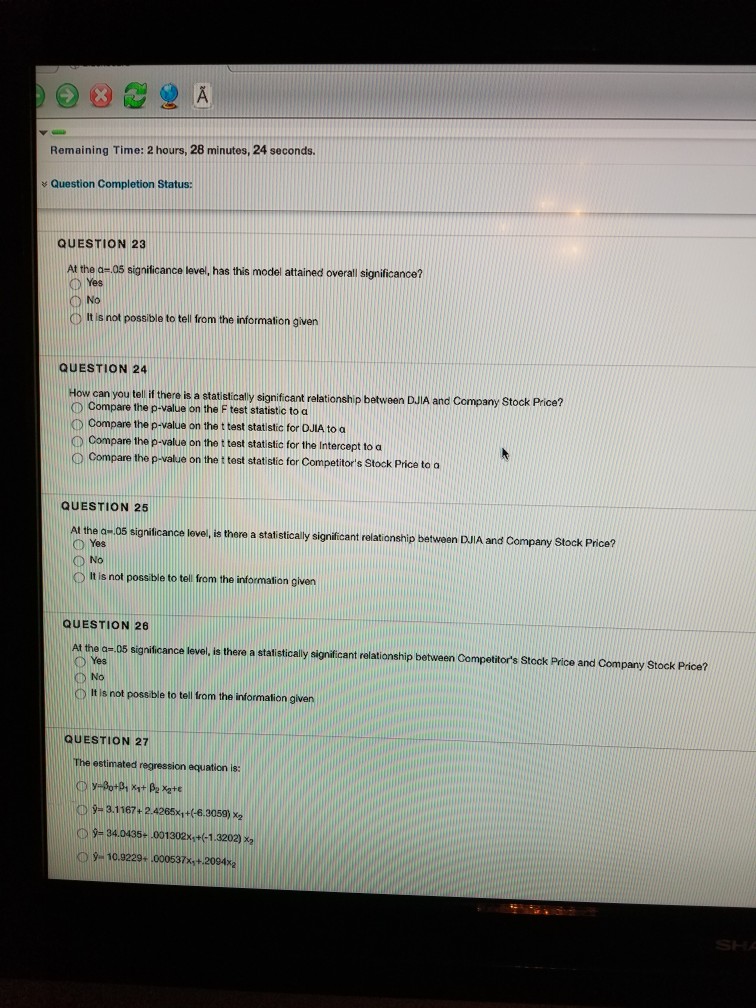 Solved Remaining Time: 2 hours, 27 minutes, 55 seconds | Chegg.com