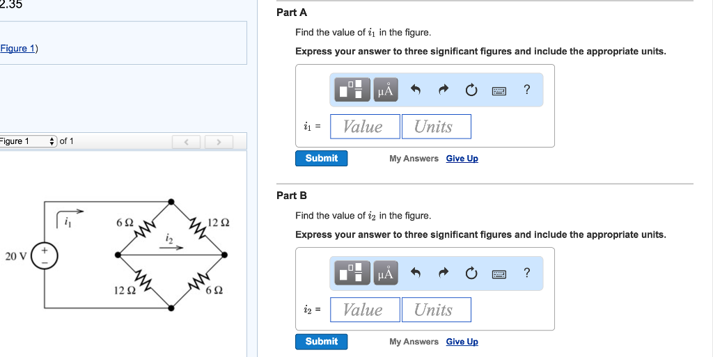 Solved Find the value of i_1 in the figure. Express your | Chegg.com
