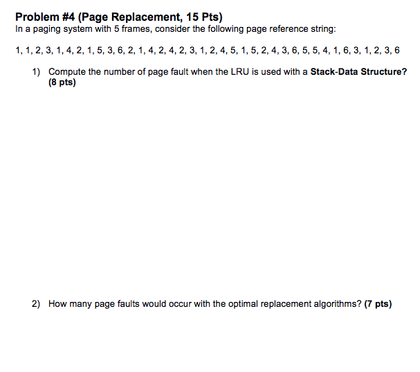 Solved In a paging system with 5 frames, consider the | Chegg.com