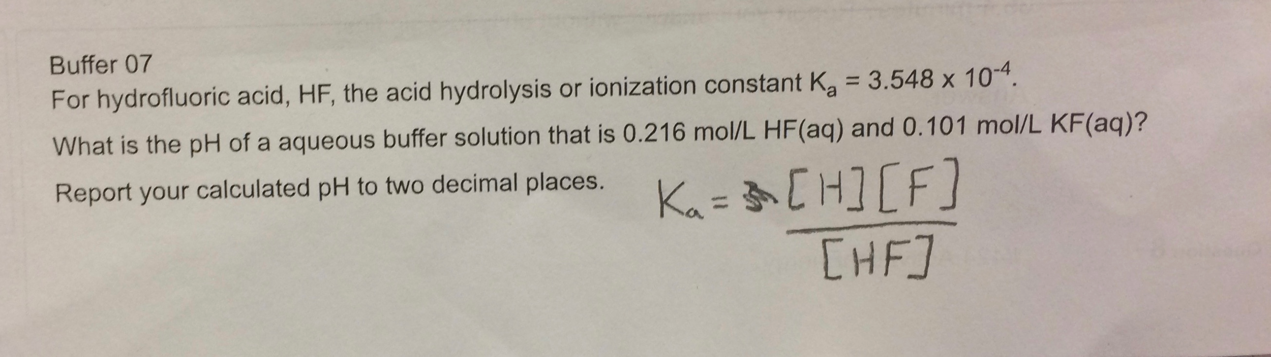 Solved For hydrofluoric acid, HF, the acid hydrolysis or | Chegg.com