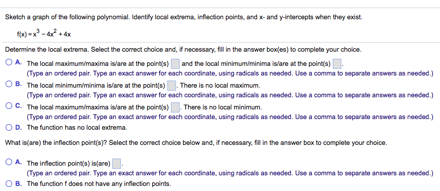 Solved Sketch a graph of the following polynomial. Identify | Chegg.com