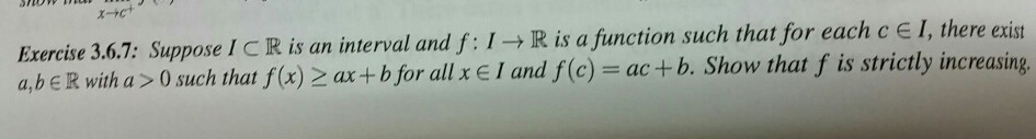 Solved Exercise 3.6.7: Suppose I C R is an interval and f: I | Chegg.com