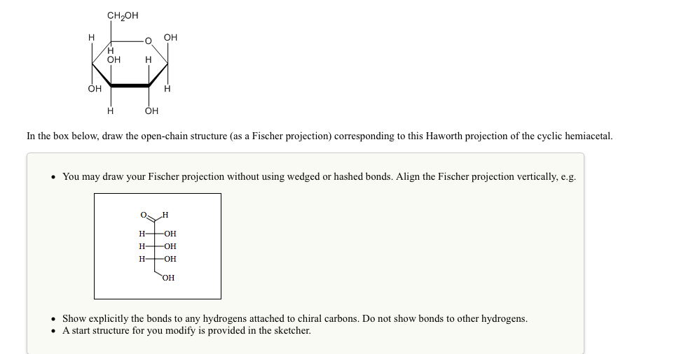 Solved CH20H O OH OH OH OH In the box below, draw the | Chegg.com